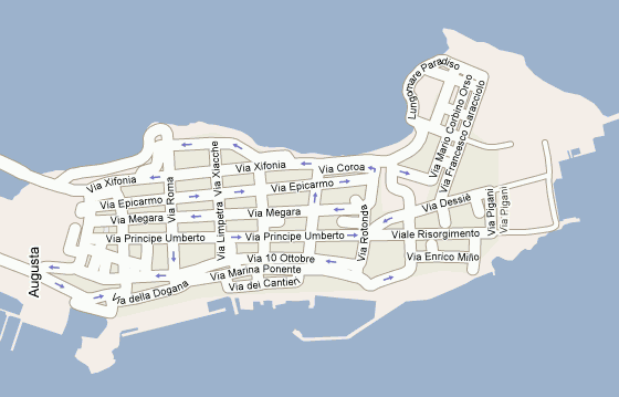 Toponomastica del centro storico di Augusta